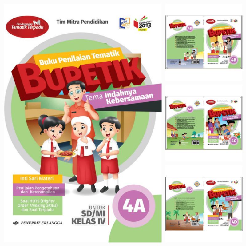 Jual BUKU SISWA KELAS 4 / IV SD/MI BUPETIK ( BUKU PENILAIAN TEMATIK ) TERPADU JILID 4A , 4B , 4C ...