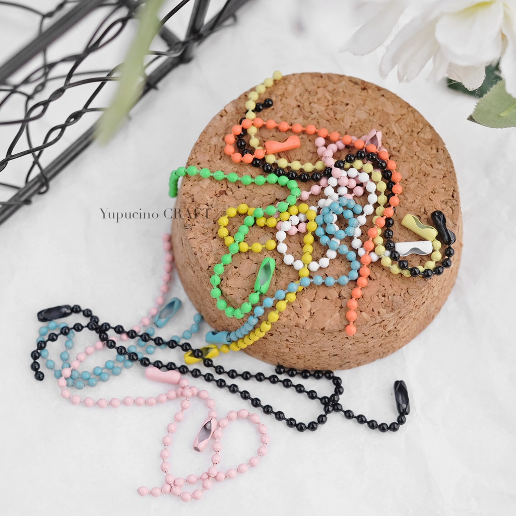 Jual Rantai Biji Lada Merica Warna / Keychain DIY Gantungan Kunci ...