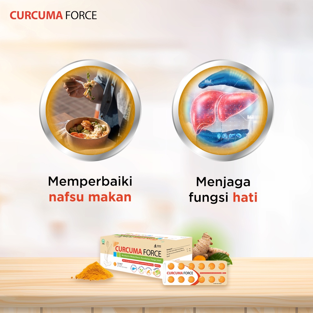 Jual Curcuma Force Suplemen Kesehatan Hati 10 Blister Isi @12 Tablet ...
