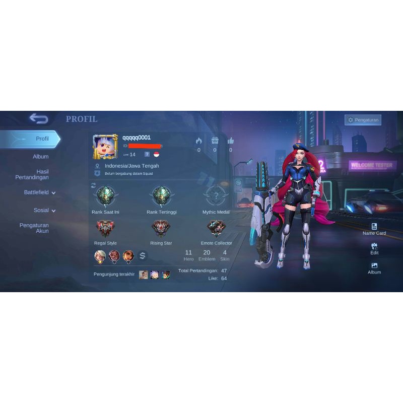 Jual akun mobile legend skin saber layla | Shopee Indonesia