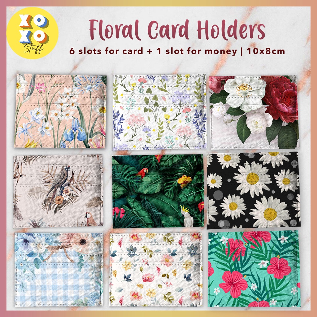 Jual Floral Card Holder ( Custom Nama ) - 6 slot for card and 1 slot ...