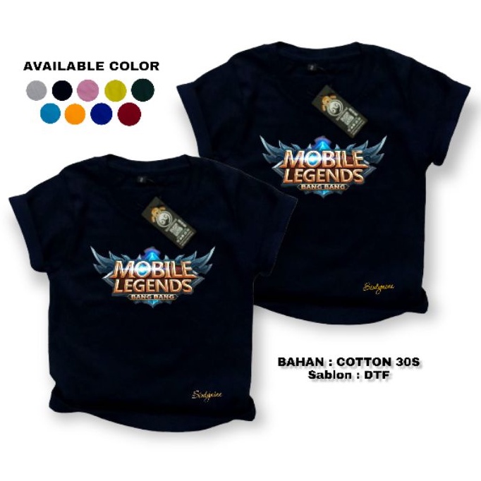Jual baju kaos anak motif mobile legends sablon DTF tebal banyak pilihan warna | Shopee Indonesia