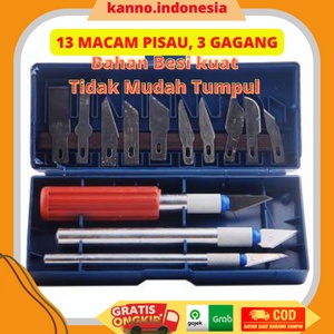 Jual Pisau Ukir Seni Hobi Set 13 In 1 Macam Sayat Hobby Mengukir Kayu ...