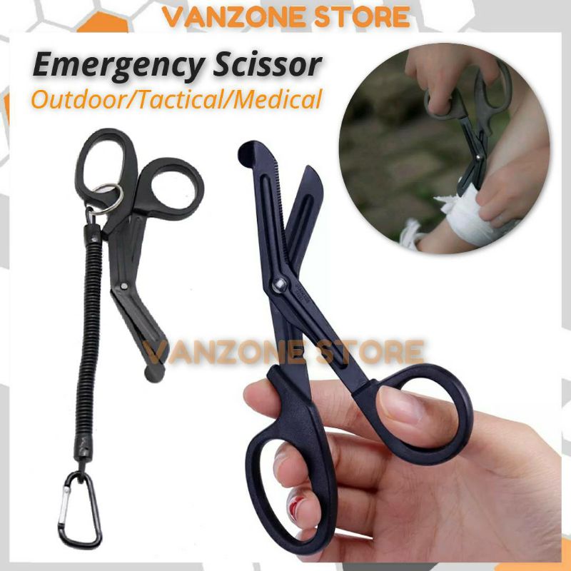 Jual [VANZONE] Gunting P3K Outdoor Survival Tactical EDC Serrated ...