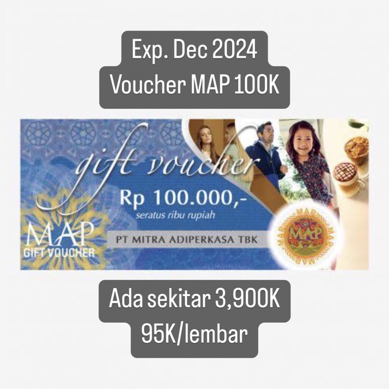 Jual VOUCHER MAP RP 100.000 VOUCHER MAP 100RB GIFT VOUCHER | Shopee ...
