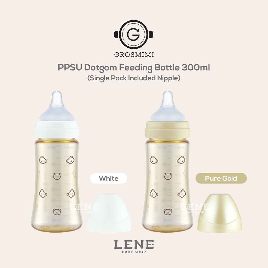 Jual Grosmimi PPSU Dotgom Feeding Bottle 300ml Single Pack (Included Nipple) | Shopee Indonesia