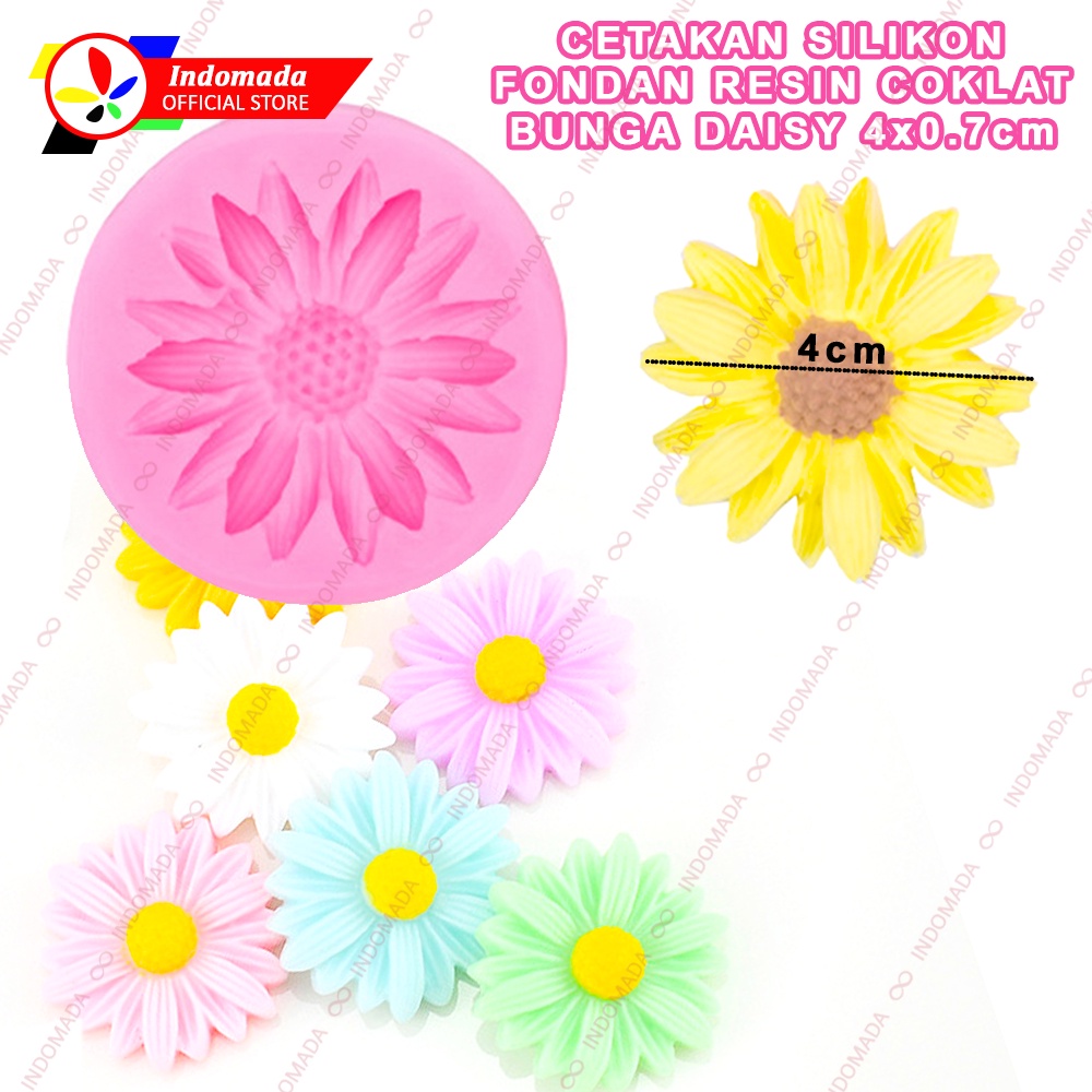 Jual Indomada Cetakan Fondant Silikon Bunga Aster Besar 4 cm Coklat ...