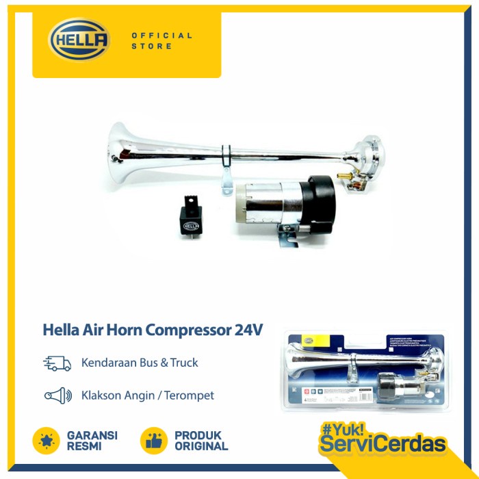 Jual Klakson Mobil HELLA Klakson Air Horn Compressor 24V | Shopee Indonesia