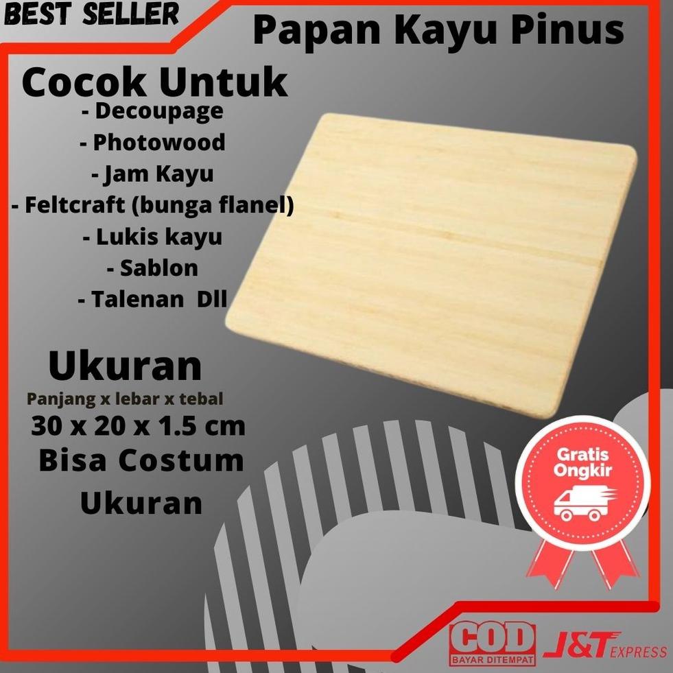 Jual Papan Kayu Pinus Halus ukuran Talenan Kayu Media Kayu Lukis • BLG ...