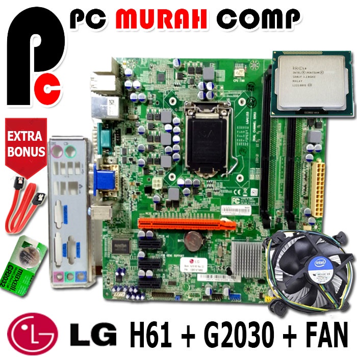Jual Mainbaord LGA 1155 H61 Merek LG Dengan Processor G2030 Ivy bridge | Shopee Indonesia