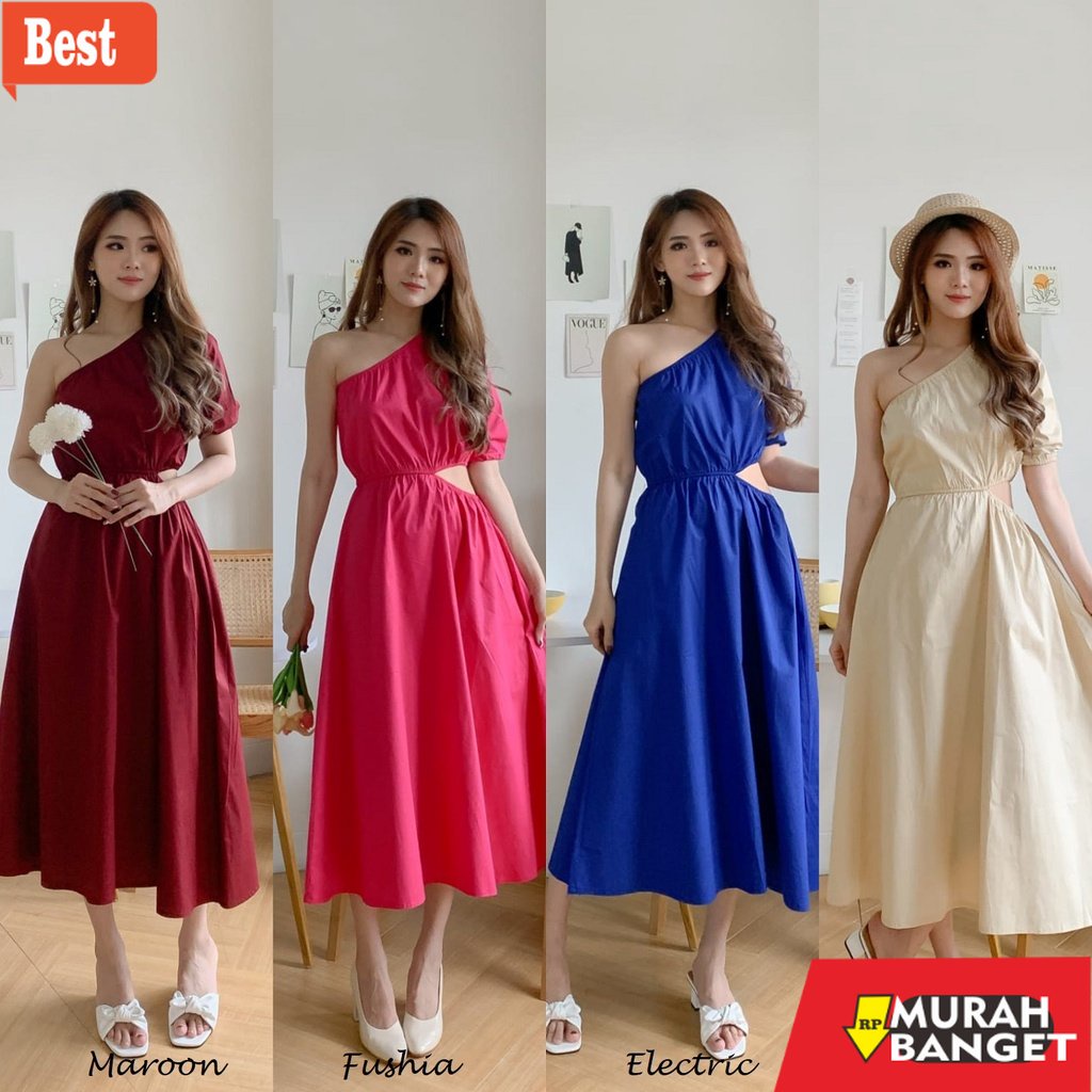 Jual Midi muslim terkini- DDC22582 K225 K516 - Egerie Dress bahan Cotton Perla HQ / Poplin ...