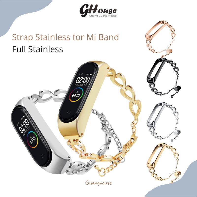Jual Strap Xiaomi Miband 7 Miband 6/5/4/3 Tali Pengganti Miband 7/6/5/4/3 Stainles Rantai Love ...
