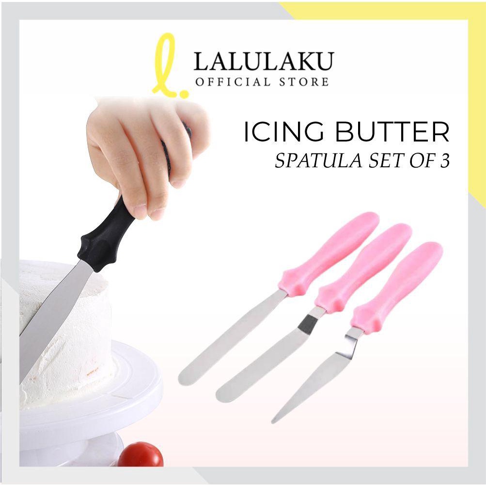 Jual Spatula Buttercream Set 3pcs / Icing Spatula Poles Set 3in1 ...