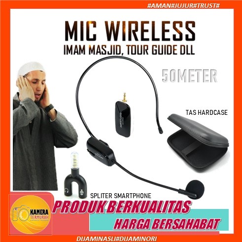 Jual Paket lengkap Mic Imam sholat TANPA KABEL teknology 2,4G / UHF MIC ...