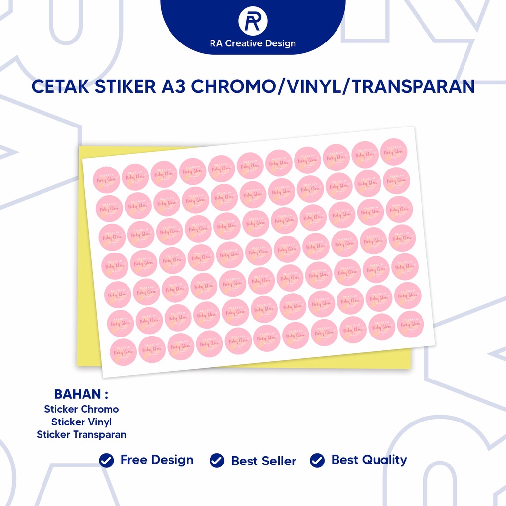 Jual Cetak Sticker A3+ / Sticker Kromo A3+ / Sticker Vinyl A3 ...