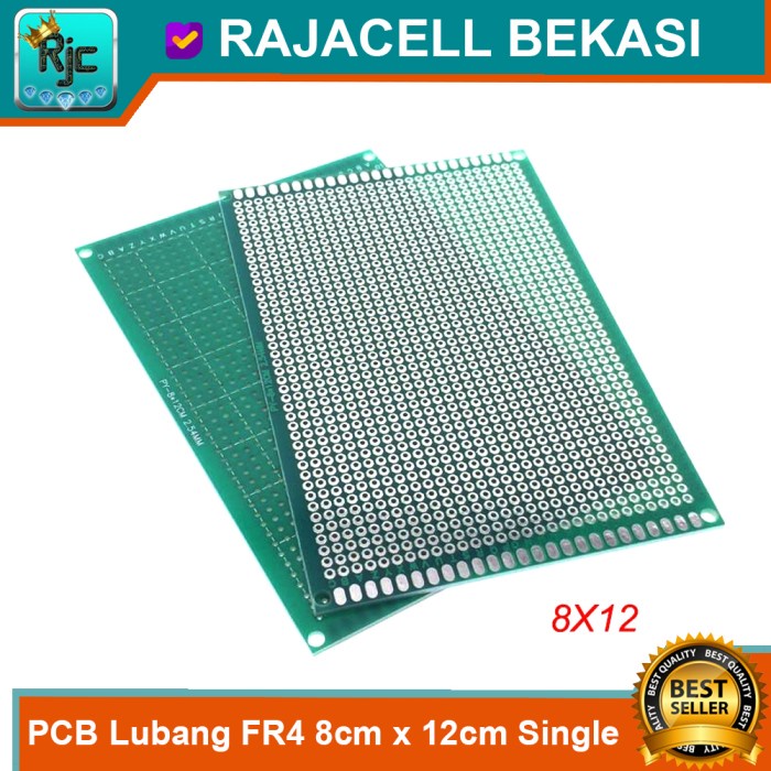 Jual PCB Lubang Prototype PCB bolong 8x12 cm FR4 Fiber Single Layer ...
