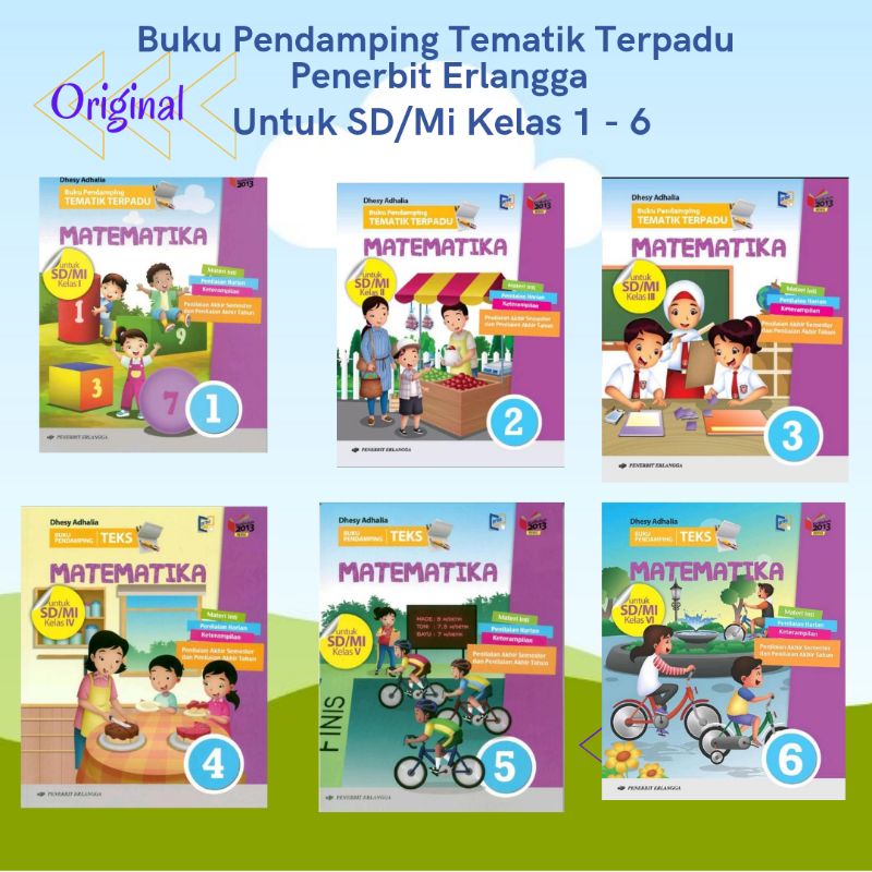 Jual Buku Pendamping Tematik Terpadu Matematika SD/Mi Kelas 1 2 3 4 5 6 Penerbit Erlangga K13 ...