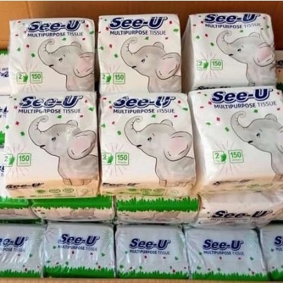 Jual SeeU Tissue PopUp Gajah 150 Sheets | Shopee Indonesia