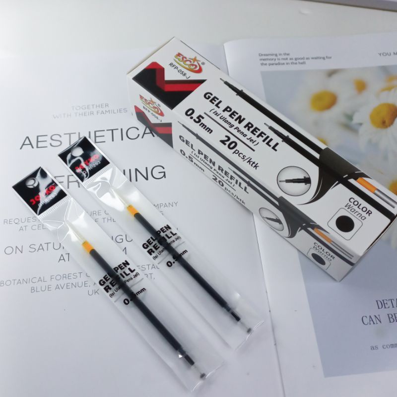 Jual Isi Pulpen/Gell Pen Refill Esco Isi 20Pcs | Shopee Indonesia