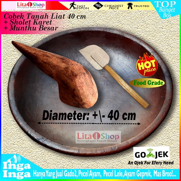 Jual Cobek Ulekan Set Tanah Liat - D40 - Ulekan Kayu Besar | Shopee ...