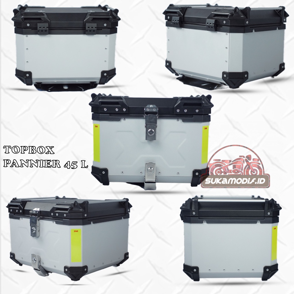 Jual Top box motor pannier alumunium impor 45 liter kunci model x ...