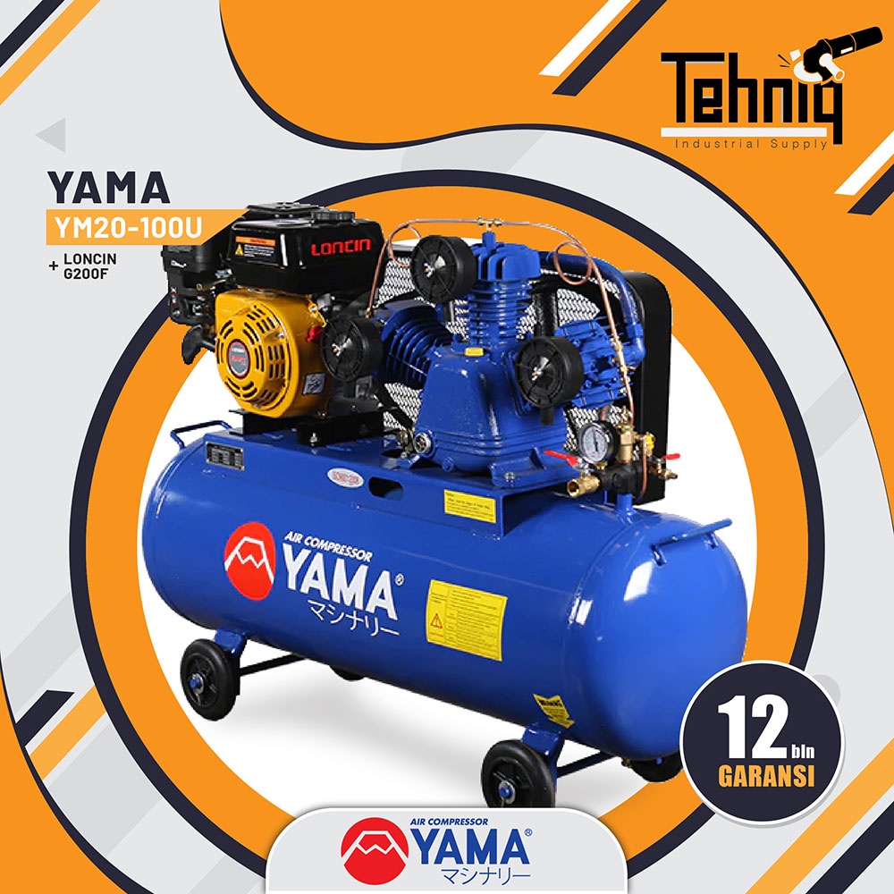 Jual YAMA Air Compressor 2 HP With Engine Loncin G200F 6.5 HP | Shopee ...