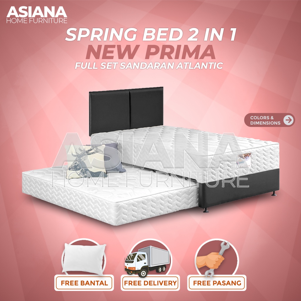 Jual Guhdo Spring Bed Sorong 2 in 1 New Prima FULL SET Sandaran Atlantic 90x200 / 100x200 ...