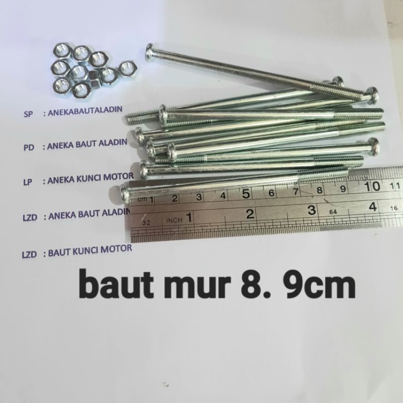Jual baut jp 8/m5x9cm plus mur isi 10set | Shopee Indonesia