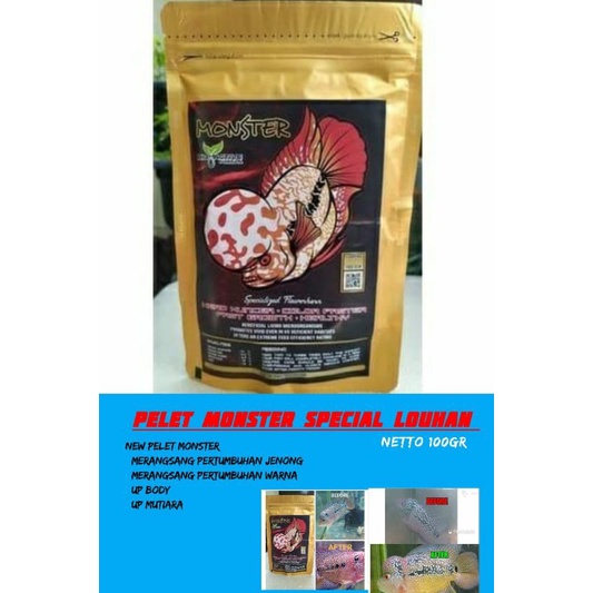 Jual Pelet Monster Spesial Pakan Ikan Louhan 100 g | Shopee Indonesia