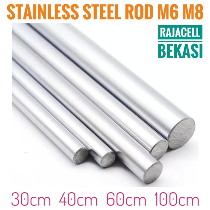 Jual Besi Smooth Rod As Shaft CNC Stainless Steel Roundbar M6 6mm M8 ...