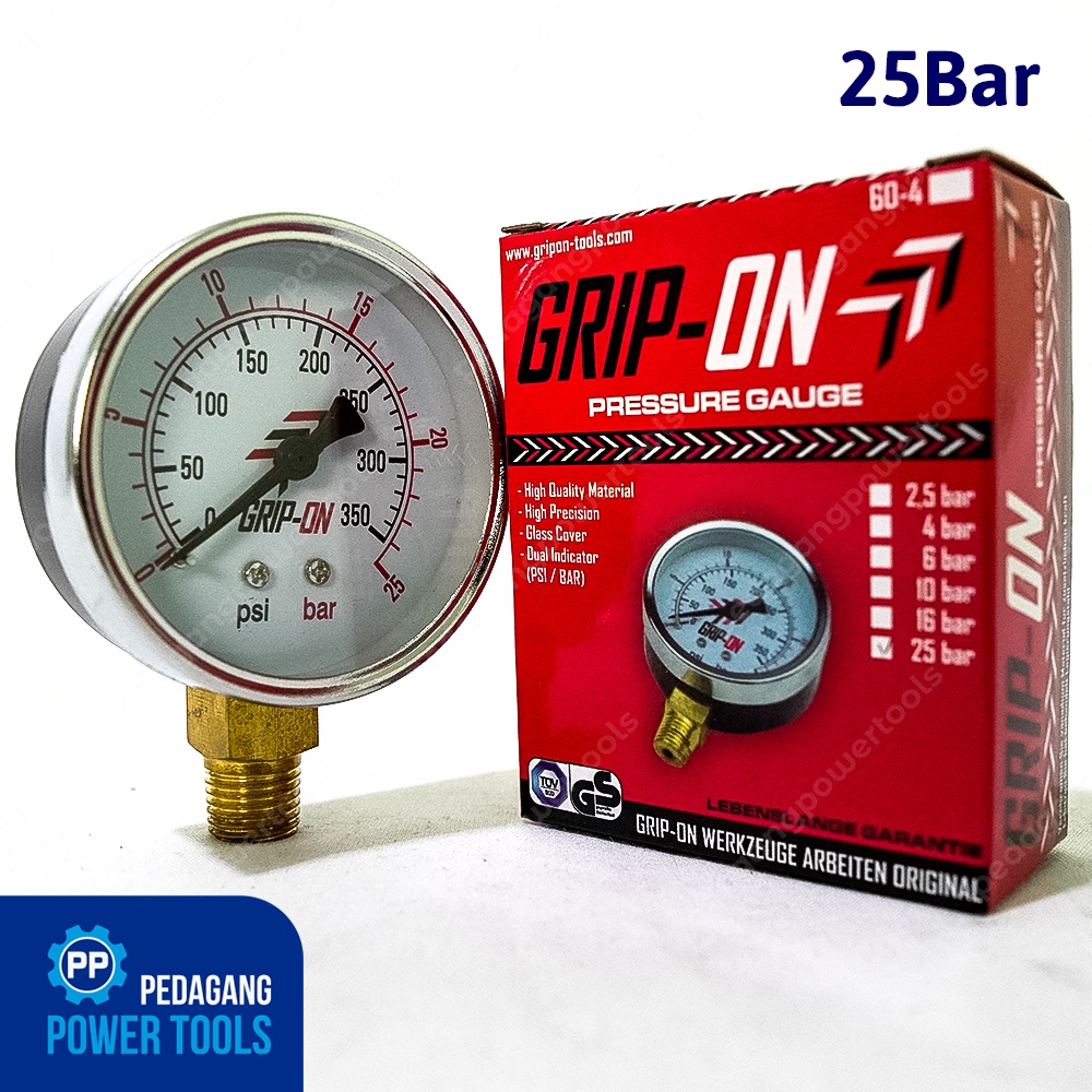 Jual GRIP ON PRESSURE GAUGE 25 BAR ALAT UKUR TEKANAN ANGIN UDARA ...