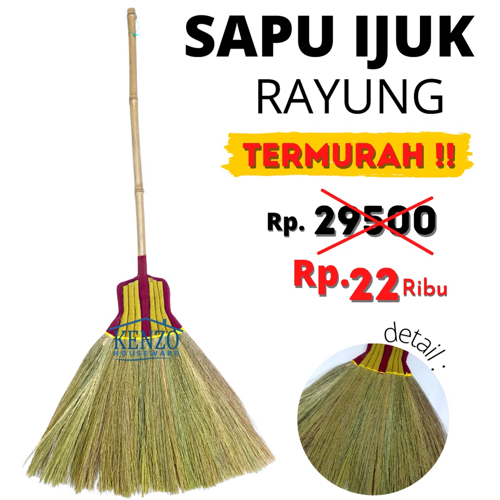 Jual Sapu Lantai Ijuk Rayung Sapu Lantai Jerami Jumbo Gagang Bambu ...