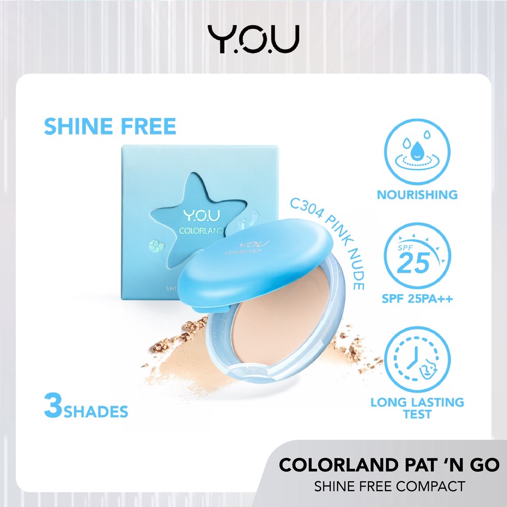 Jual YOU Colorland Compact Powder Pat 'n Go Bedak Padat Kawaii | Shopee ...