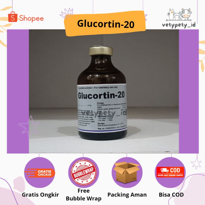 Jual Glucortin-20 (dexa meth ason) | Holland | Obat Antiinflamasi Hewan ...