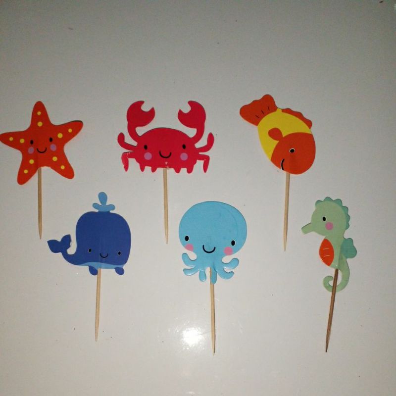 Jual CAKE TOPPER SET HAPPY BIRTHDAY HEWAN LAUT | Shopee Indonesia