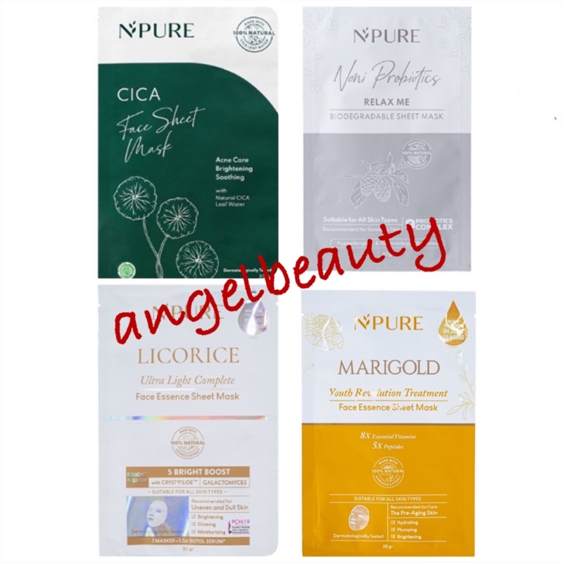 Jual Npure Sheet Mask Cica / Probiotic / Marigold / Licorice | Shopee ...