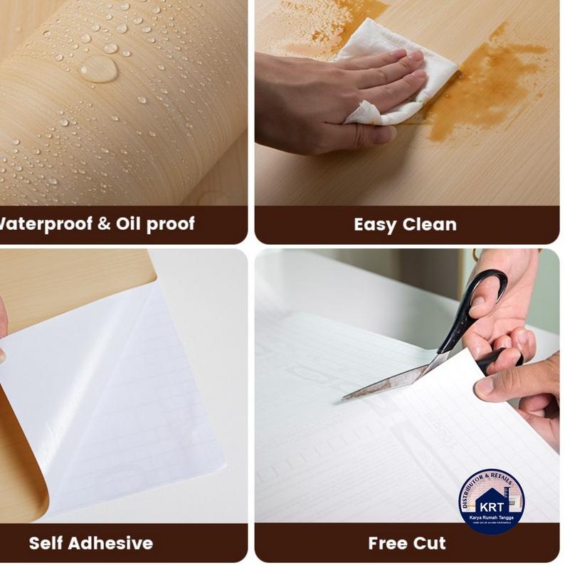 Jual *Hot* Stiker / Sticker Motif Kayu 200cm x 60cm PVC Sheet Sticker ...