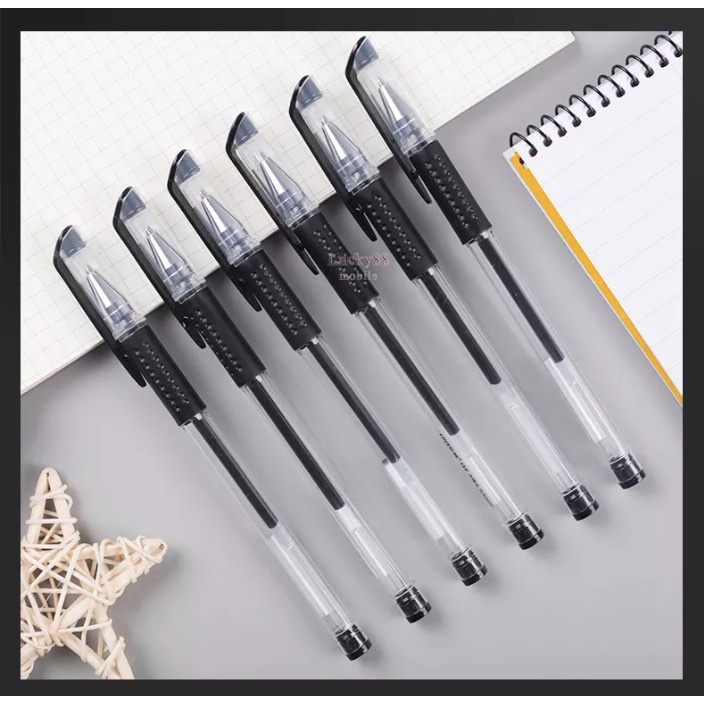 Jual Pulpen Gel Ink Tebal 0.5mm Tinta Hitam Balpoint Pena Cair Alat ...