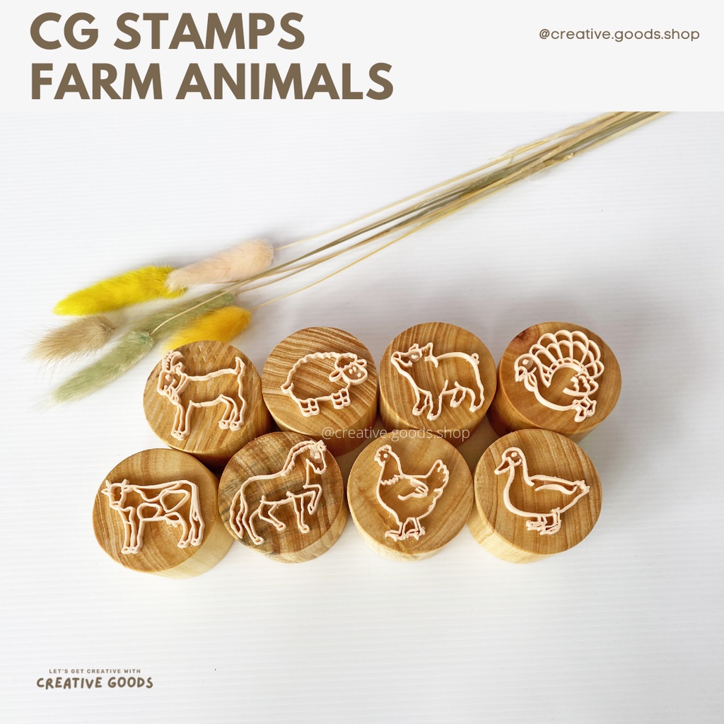 Jual CG Stamps FARM animals and Footprints SATUAN / Stamp edukasi jejak ...