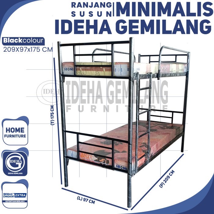 Jual Rangka Ranjang Ranjang Susun 90 X 200 Plus Busa 14Cm | Shopee ...