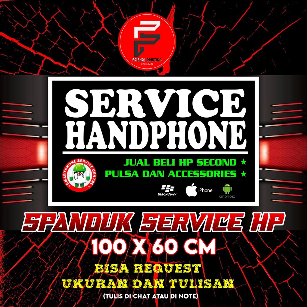 Jual Spanduk Service Handphone / Banner Service Hp Ukuran 100 x 60 cm ...