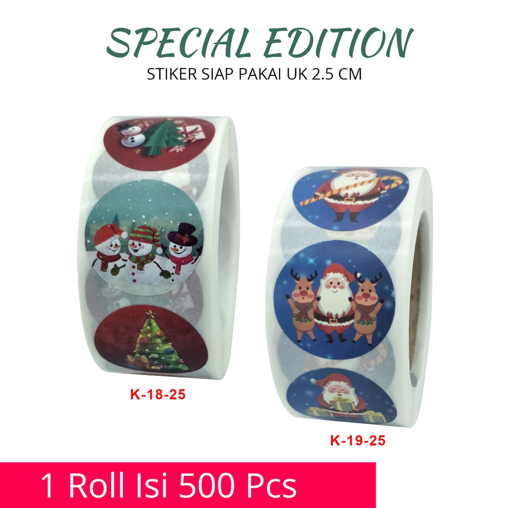 Jual Stiker Siap Pakai Edisi Special Hari Natal uk 2.5 cm | Shopee ...