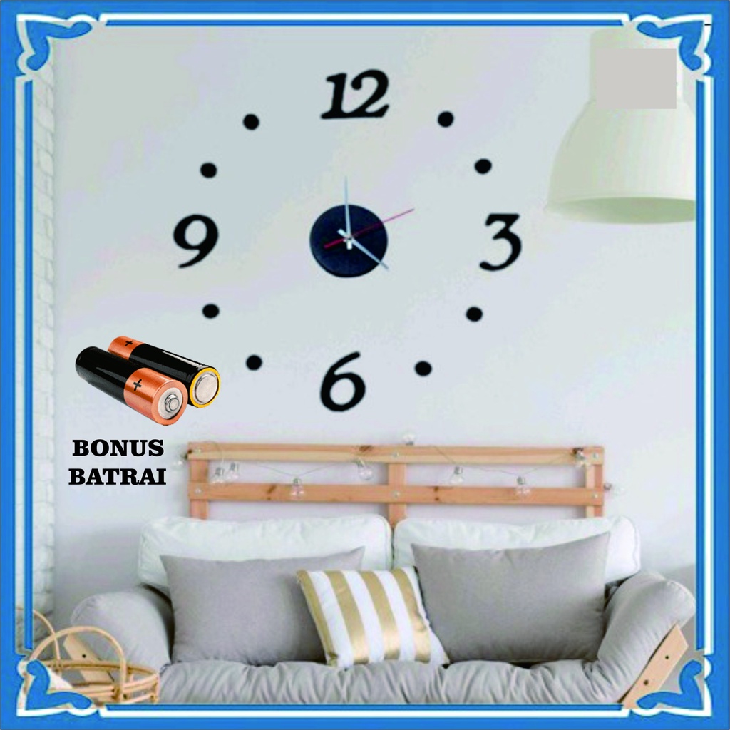 Jual JAM DINDING TEMPEL DIY ANALOG 3D MODERN / JAM DINDING TEMBOK / JAM ...