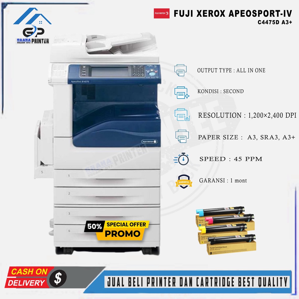 Jual Mesin Fotocopy Fuji Xerox ApeosPort-V C4475 C4475n C4475dn A3+ Lengkap Siap Pakai | Shopee ...