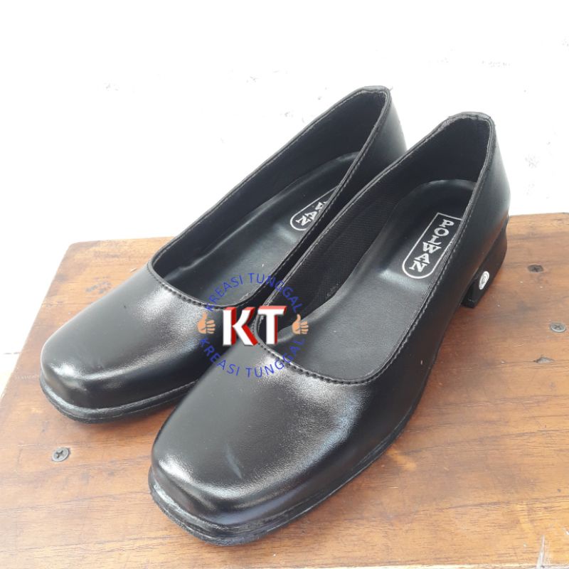 Jual Sepatu PDH Kantor Bulat hitam dov Persit Bhayangkari Polwan PNS ...