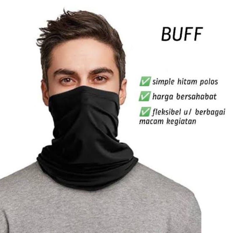 Jual Masker Buff Hitam Polos Motor Helm Masker Buff Buf Baf Hitam | Shopee Indonesia