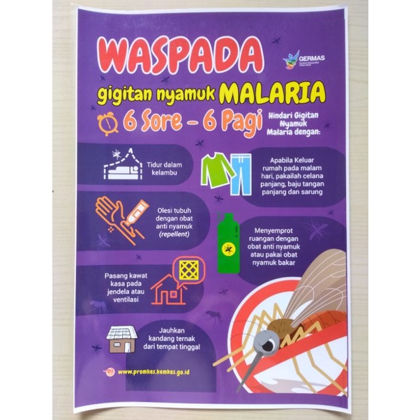 Jual Poster Waspada Gigitan Nyamuk Malaria | Shopee Indonesia
