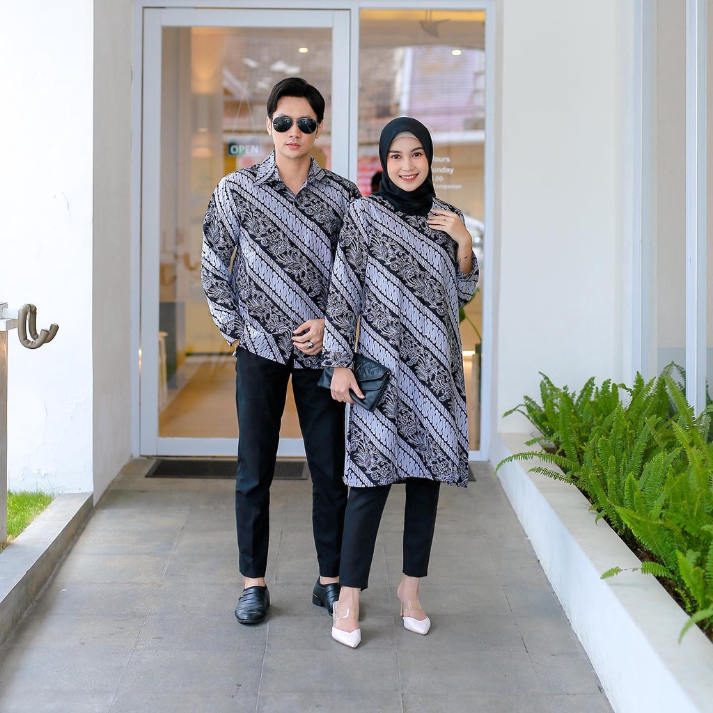 Jual Benang Raja Batik Couple Pria Wanita Motif Seno Daun | Shopee ...