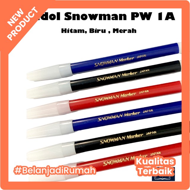 Jual Spidol Snowman Kecil PW 1A Eceran Hitam/Biru/Merah ORI (Pcs ...
