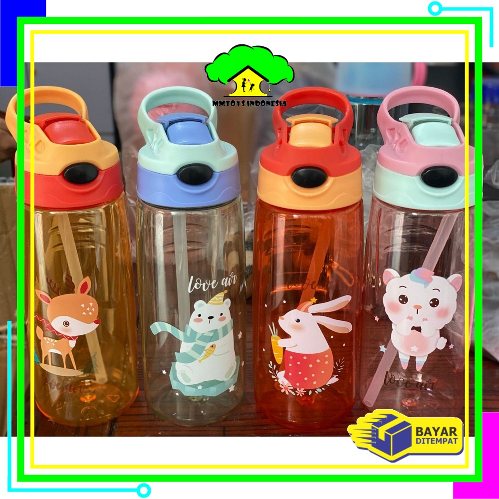 Jual MI-C309 Botol Air Minum 550ML Food Grade / Botol Minum Anak Sedotan Lucu Motif Karakter ...